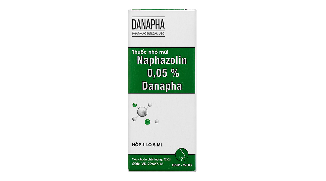 Thuốc nhỏ mũi Naphazolin 0.05% Danapha giảm nghẹt mũi, sung huyết mũi ...