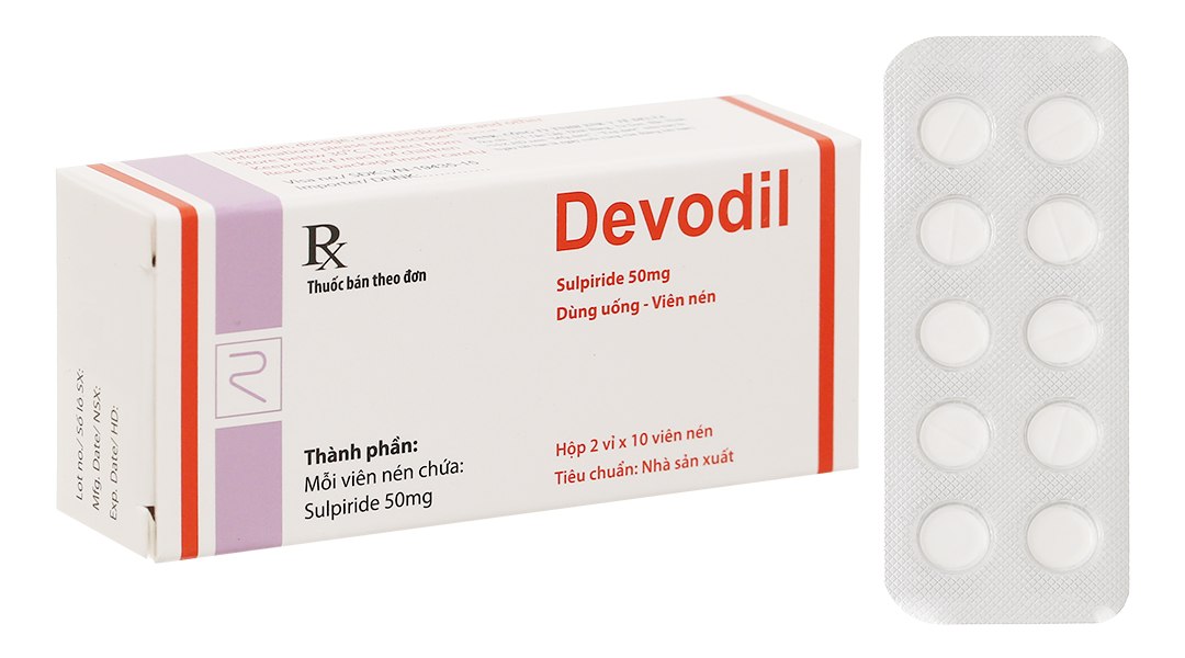 Devodil 50mg trị rối loạn hành vi, triệu chứng lo âu (2 vỉ x 10 viên ...