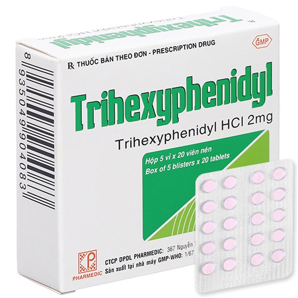 Trihexyphenidyl 2mg trị phụ trợ hội chứng Parkinson (5 vỉ x 20 viên ...