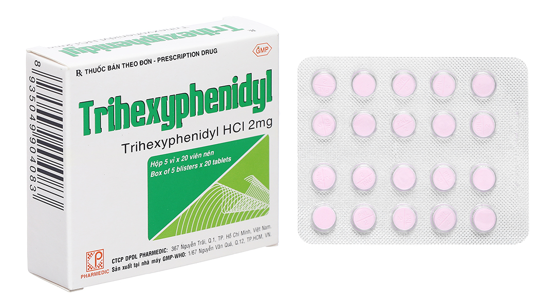Trihexyphenidyl 2mg trị phụ trợ hội chứng Parkinson (5 vỉ x 20 viên ...