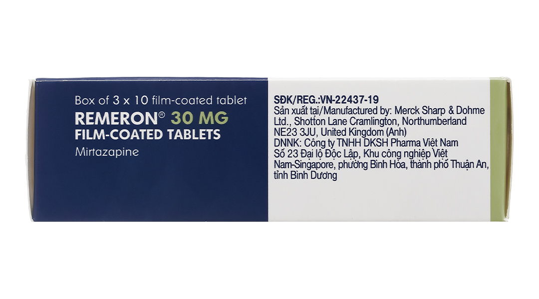Remeron 30mg trị các đợt trầm cảm nặng (3 vỉ x 10 viên) - 08/2024 ...