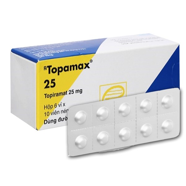 Topamax 25 trị động kinh, dự phòng đau nửa đầu (6 vỉ x 10 viên) - 09/ ...