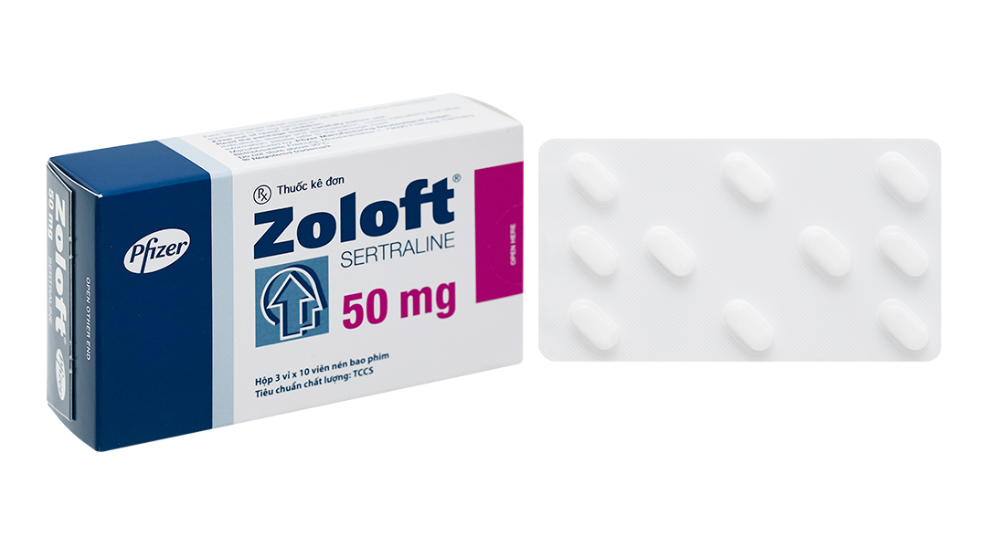 Zoloft 50mg trị trầm cảm, rối loạn lo âu (3 vỉ x 10 viên) - 08/2024 ...