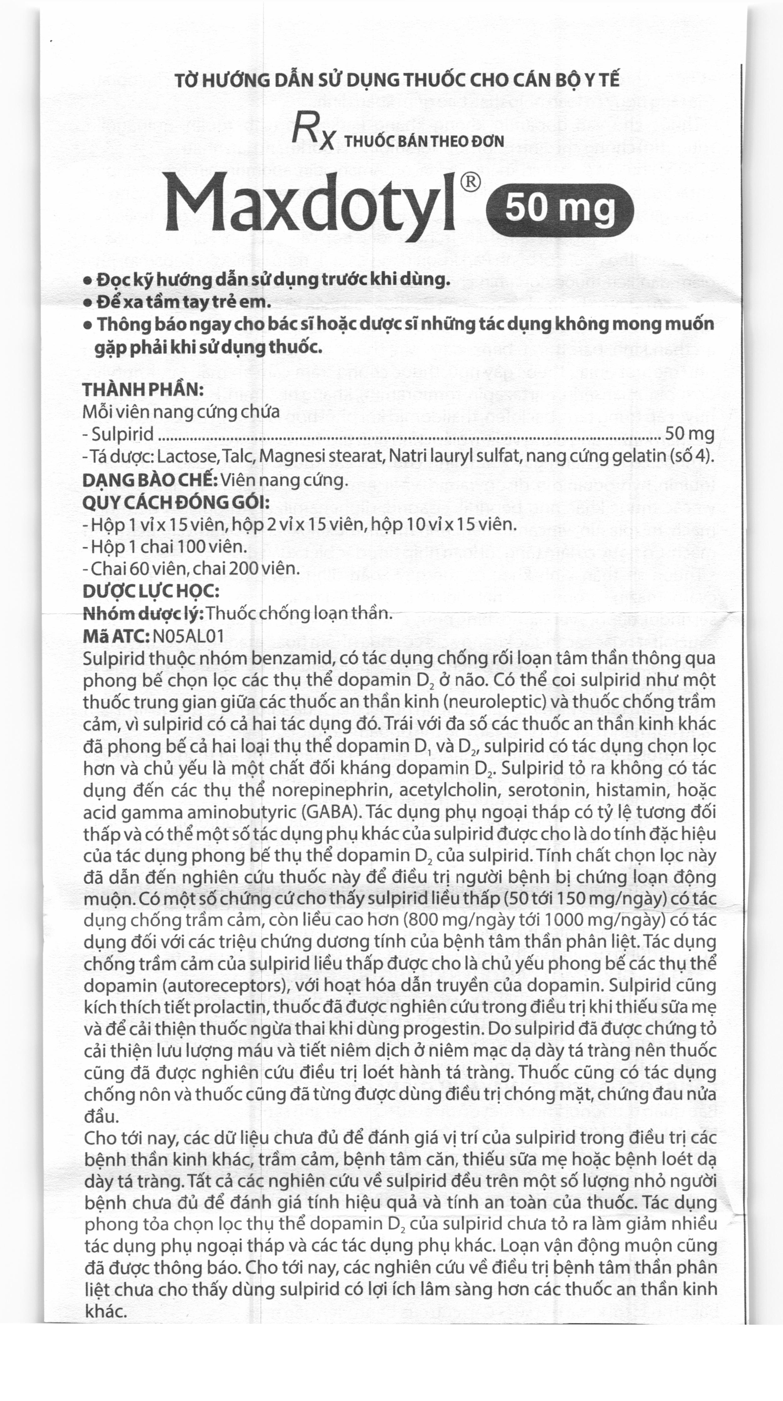 Thuốc Maxdotyl 50mg hộp 30 viên-Nhà thuốc An Khang