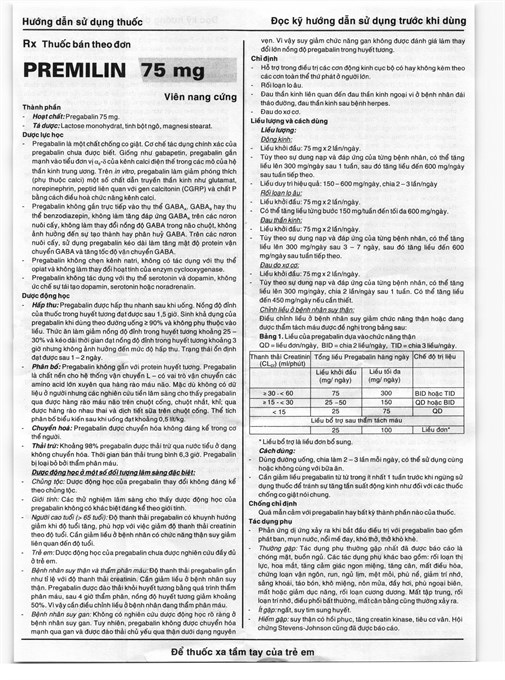 Premilin 75mg trị động kinh, đau dây thần kinh (3 vỉ x 10 viên) 03/2023 ...