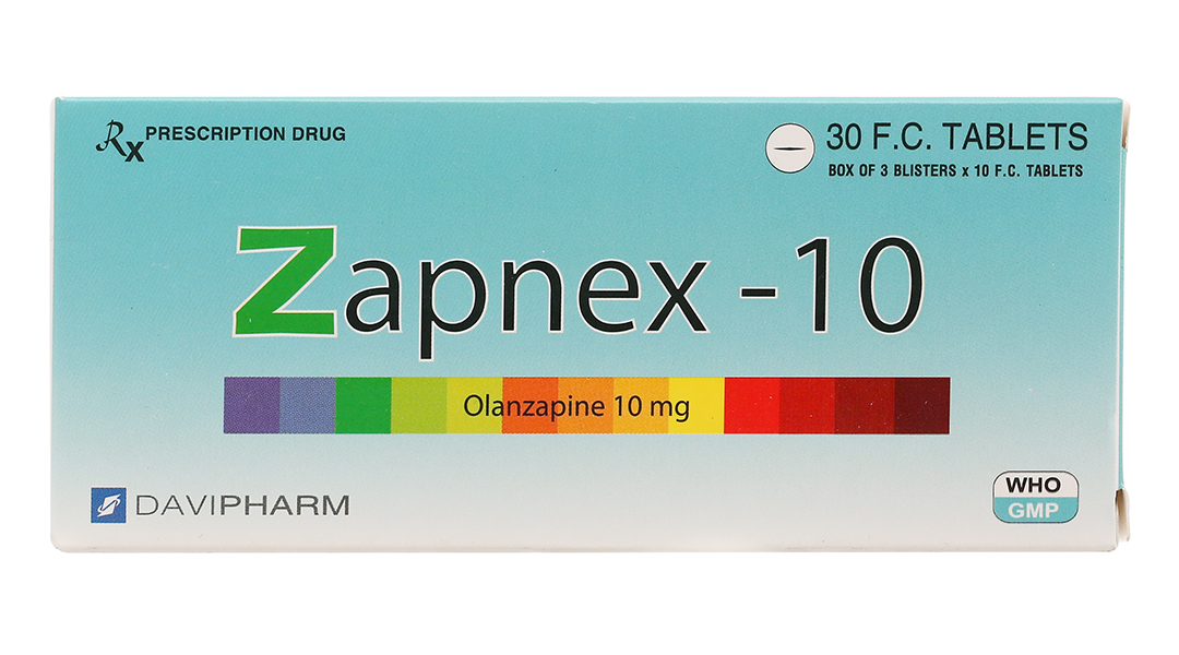 Zapnex-10 trị tâm thần phân liệt, rối loạn lưỡng cực (3 vỉ x 10 viên ...