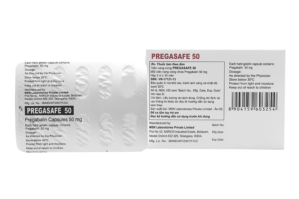 Pregasafe 50 trị động kinh, đau dây thần kinh (3 vỉ x 10 viên) - 08/ ...