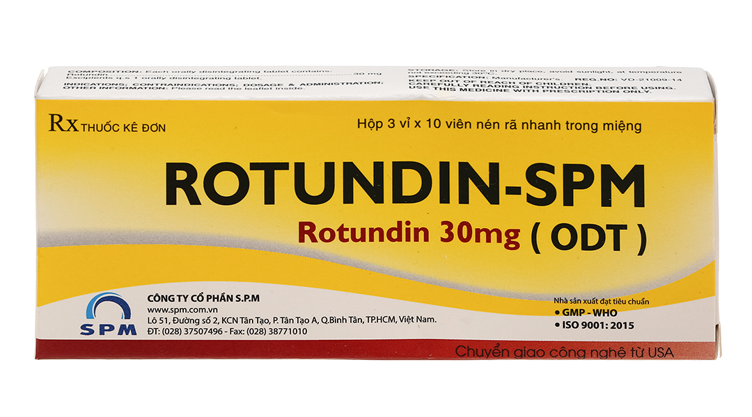 Rotundin-SPM 30mg an thần, giảm lo âu (3 vỉ x 10 viên) 03/2023 ...