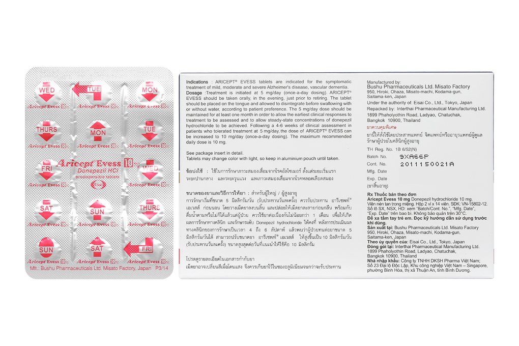 ARICEPT EVESS 10MG TAB H/28V