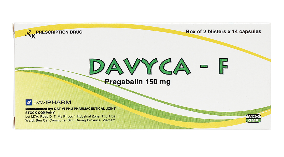 Davyca-F 150mg trị rối loạn lo âu lan tỏa (2 vỉ x 14 viên) - 08/2024 ...
