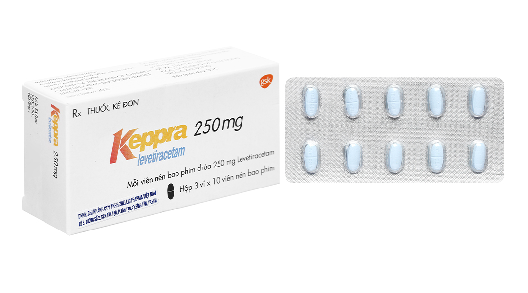 Keppra 250mg trị các cơn động kinh (3 vỉ x 10 viên) - 08/2024 ...