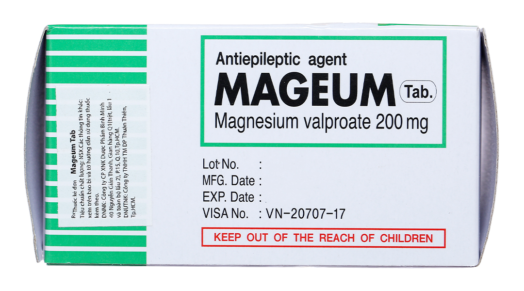 Mageum Tab 200mg trị động kinh (10 vỉ x 10 viên) - 08/2024 ...