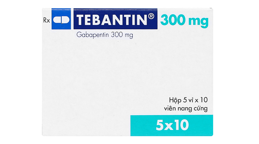 Tebantin 300mg trị động kinh, đau dây thần kinh ngoại biên (5 vỉ x 10 ...