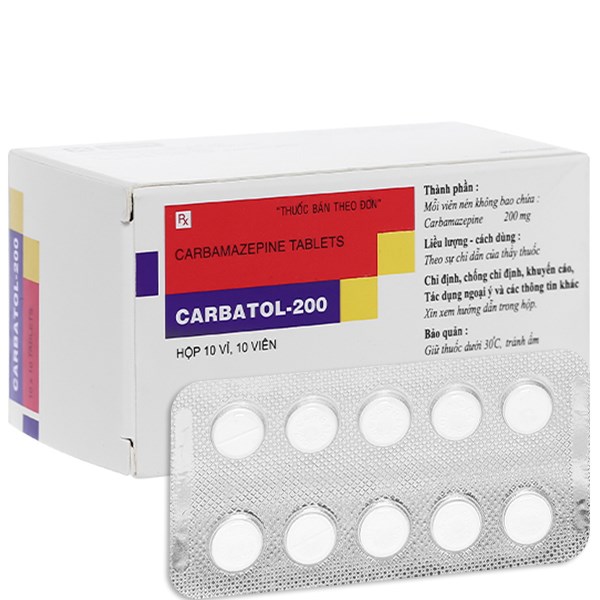 Carbatol-200 trị động kinh (10 vỉ x 10 viên) - 08/2024 ...