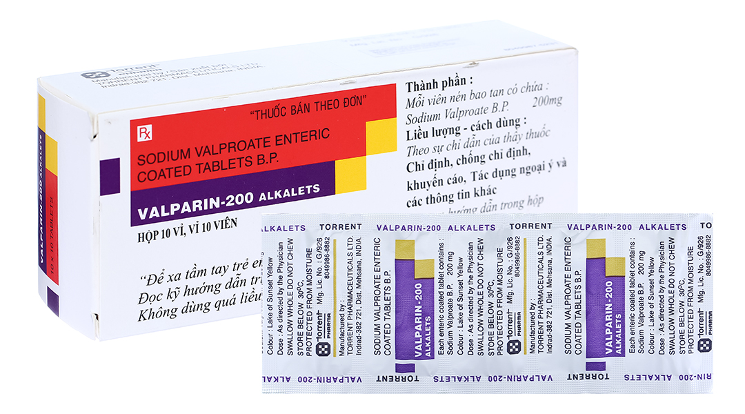 Valparin-200 Alkalets trị động kinh (10 vỉ x 10 viên) - 08/2024 ...