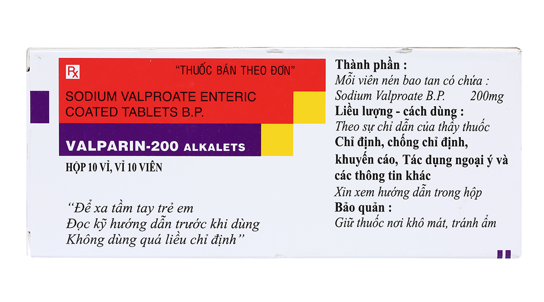 Valparin-200 Alkalets trị động kinh (10 vỉ x 10 viên) - 08/2024 ...