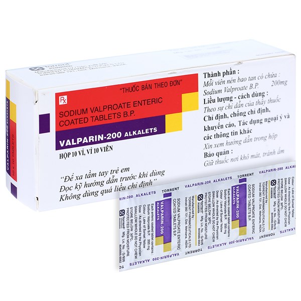 Valparin-200 Alkalets trị động kinh (10 vỉ x 10 viên) - 10/2024 ...