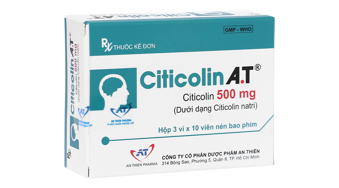 Thuốc Citicolin A.T 500mg hộp 30 viên - Nhà thuốc An Khang
