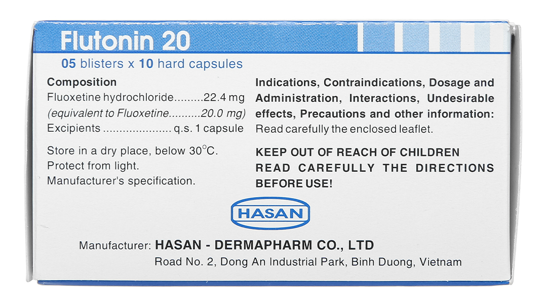 Flutonin 20 trị trầm cảm, rối loạn lưỡng cực (5 vỉ x 10 viên) - 06/2024 ...