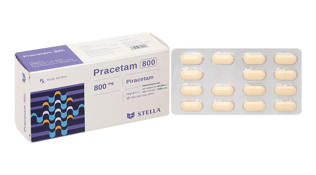Pracetam 800 trị chóng mặt, mất trí nhớ (6 vỉ x 15 viên) - 08/2024 ...