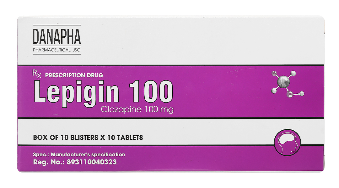 Lepigin 100 trị tâm thần phân liệt kháng trị, rối loạn tâm thần (10 vỉ ...