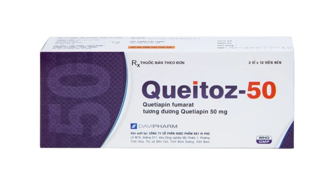 Queitoz 50mg Đạt Vi Phú trị tâm thần phân liệt (3 vỉ x 10 viên) - 07/ ...