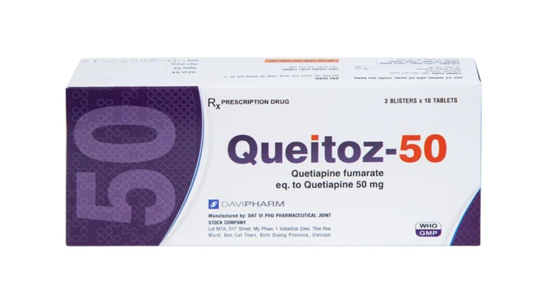 Queitoz 50mg Đạt Vi Phú trị tâm thần phân liệt (3 vỉ x 10 viên) - 07/ ...