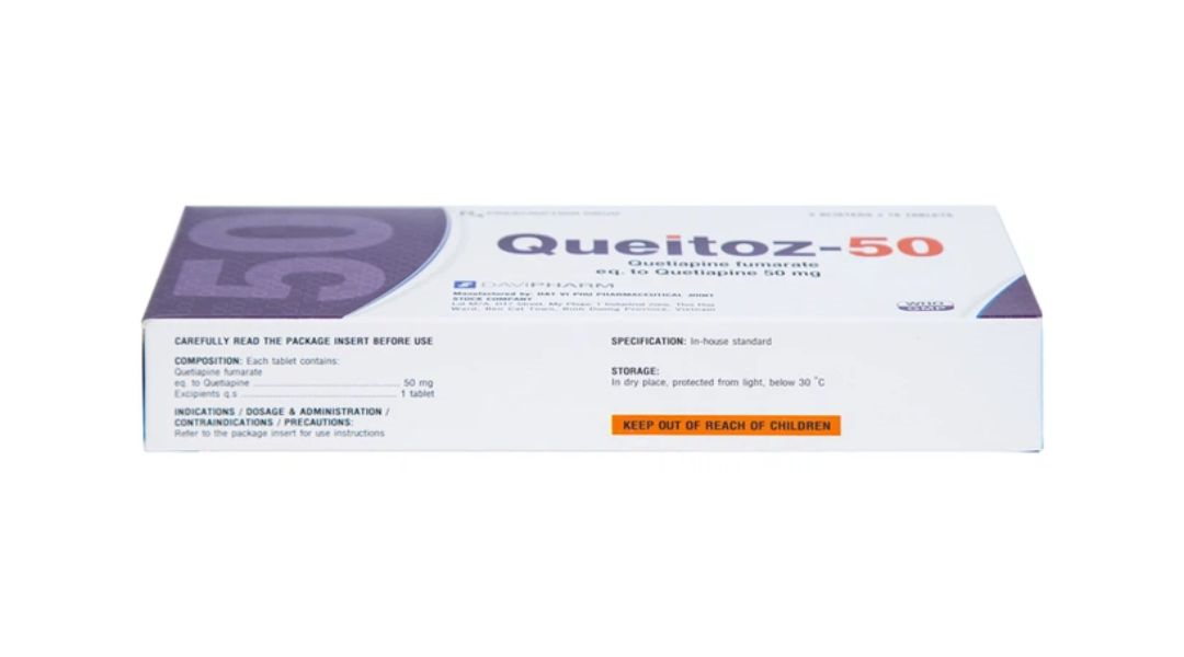 Queitoz 50mg Đạt Vi Phú trị tâm thần phân liệt (3 vỉ x 10 viên) - 05/ ...