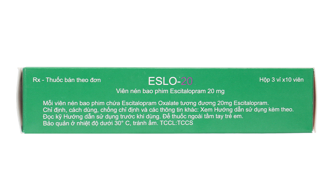 Eslo-20 trị trầm cảm, rối loạn lo âu (3 vỉ x 10 viên) - 08/2024 ...