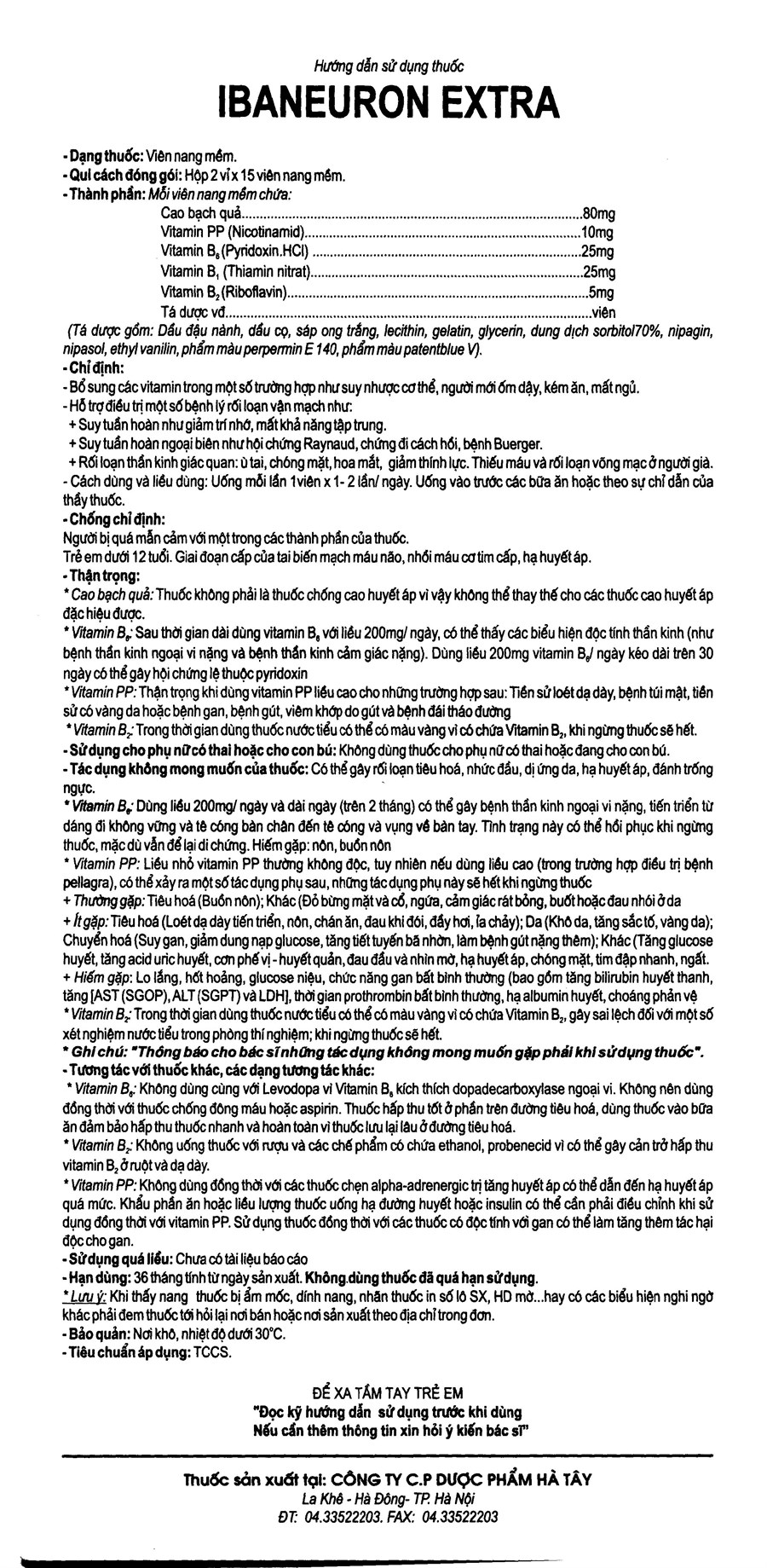 Thuốc Ibaneuron Extra hộp 30 viên-Nhà thuốc An Khang