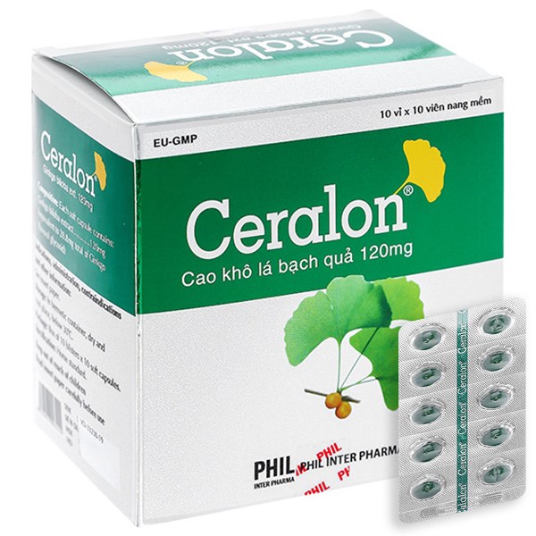 Ceralon 120mg tuần hoàn máu não, cải thiện trí nhớ (10 vỉ x 10 viên ...
