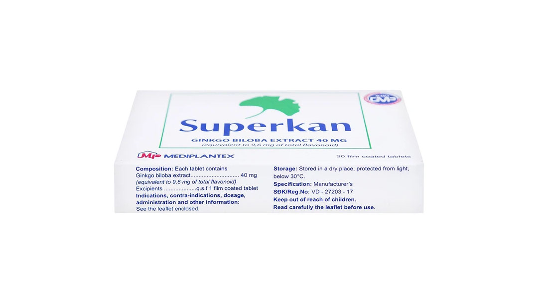Superkan 40mg trị mất trí nhớ ngắn hạn (2 vỉ x 15 viên) - 07/2024 ...
