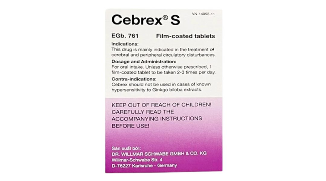 Cebrex S 80mg điều trị rối loạn tuần hoàn não, tuần hoàn ngoại biên (6 ...