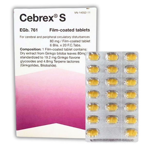 Bilomag 80mg trị rối loạn tuần hoàn máu não và ngoại biên (6 vỉ x 10 ...