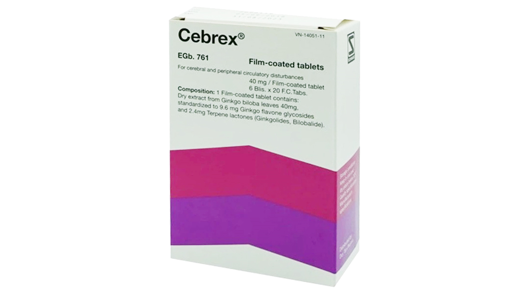 Cebrex 40mg điều trị rối loạn tuần hoàn não, tuần hoàn ngoại biên (6 vỉ ...