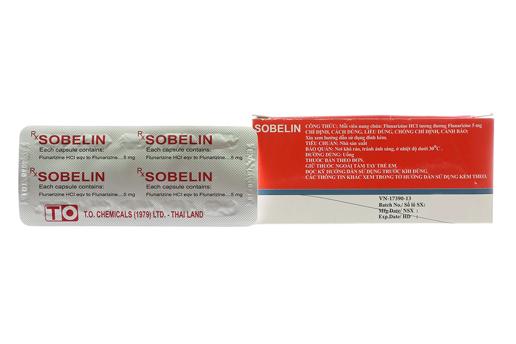 Sobelin 5mg trị rối loạn tuần hoàn não và ngoại biên (10 vỉ x 10 viên ...