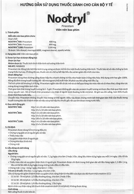 Thuốc Nootryl 800mg hộp 100 viên-Nhà thuốc An Khang