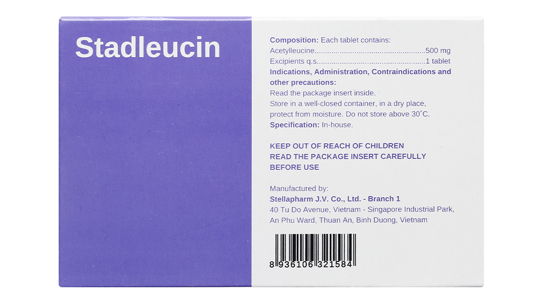 Stadleucin 500mg trị triệu chứng chóng mặt (10 vỉ x 10 viên) - 08/2024 ...