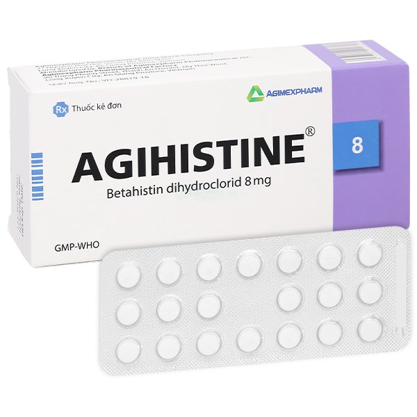 Agihistine 8 trị hội chứng hội chứng Ménière (5 vỉ x 20 viên) - 09/2024 ...