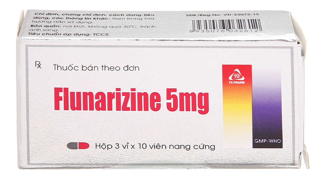 Flunarizine 5mg hộp 30 viên điều trị đau nửa đầu-Nhà thuốc An Khang
