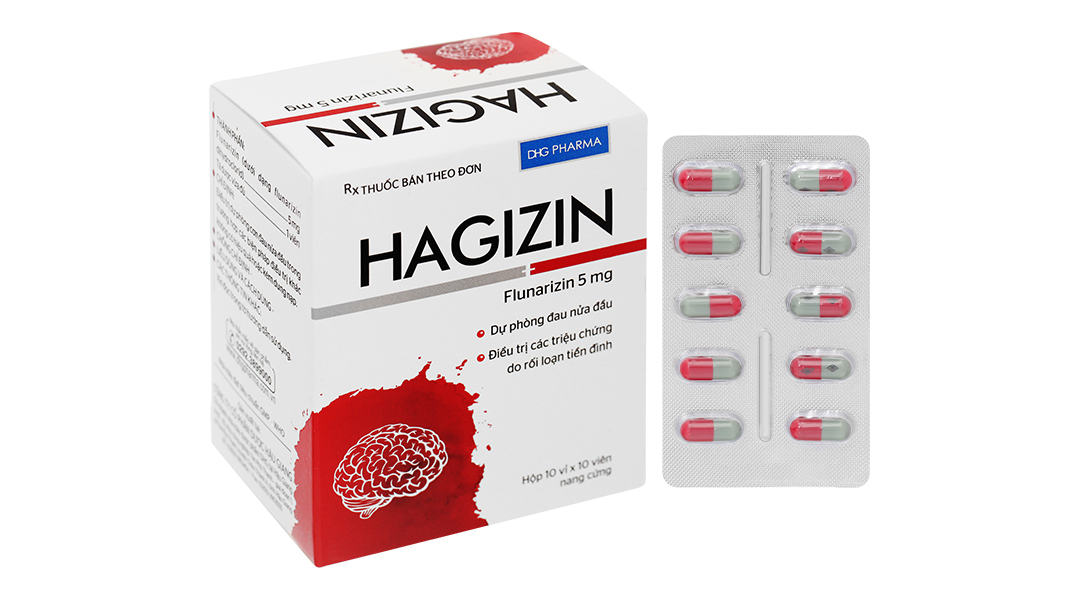 Hagizin 5mg trị các triệu chứng do rối loạn tiền đình (10 vỉ x 10 viên ...