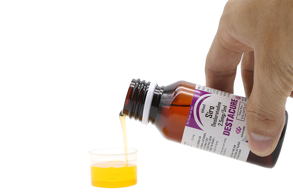 Siro Destacure 2.5mg/5ml trị viêm mũi dị ứng, mày đay tự phát chai 60ml ...