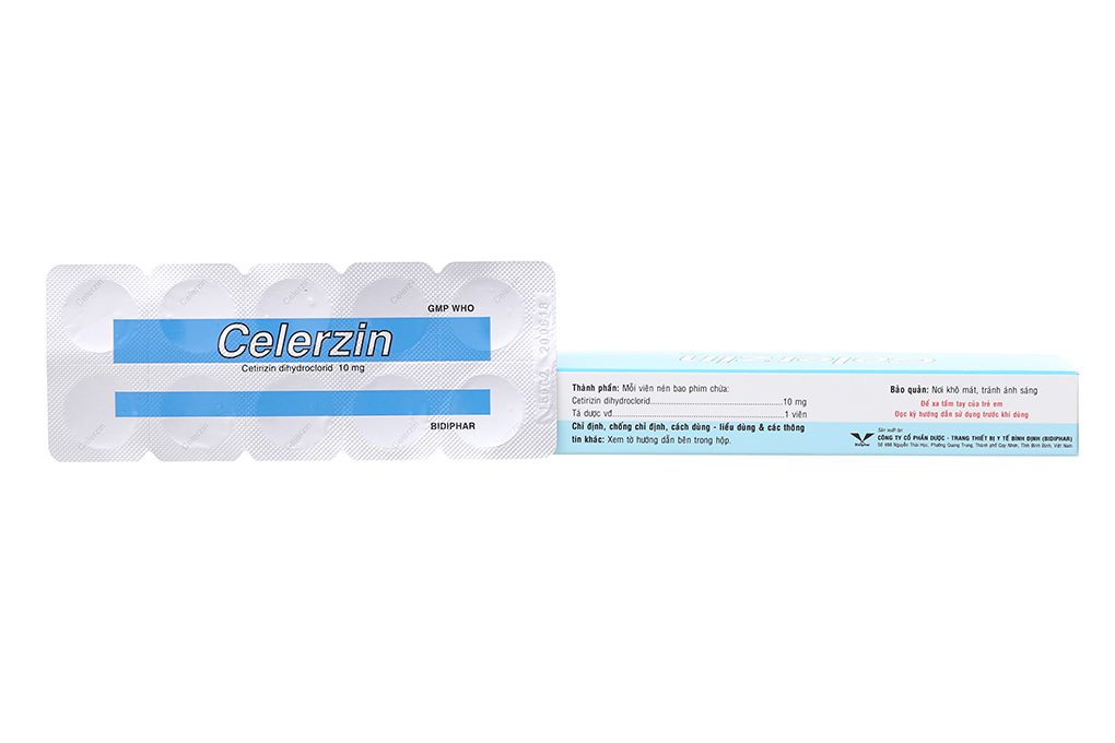 Celerzin 10mg trị viêm mũi dị ứng, mày đay (2 vỉ x 10 viên) - 03/2023 ...