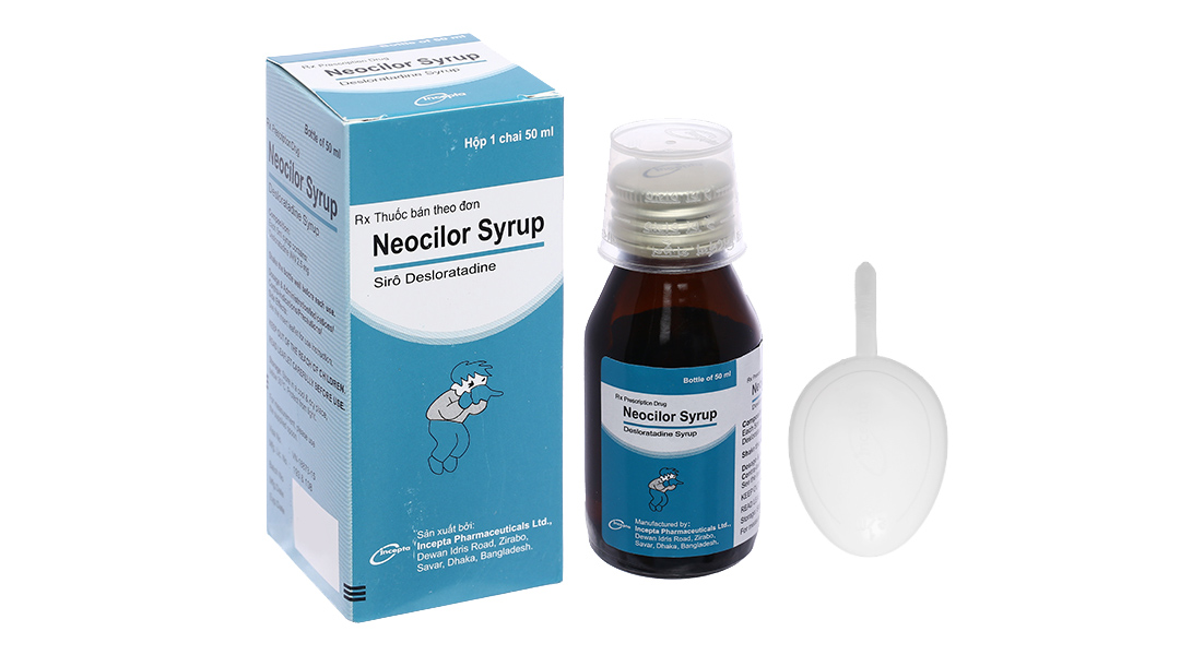 Siro Neocilor trị viêm mũi dị ứng, mày đay chai 50ml - 08/2024 ...