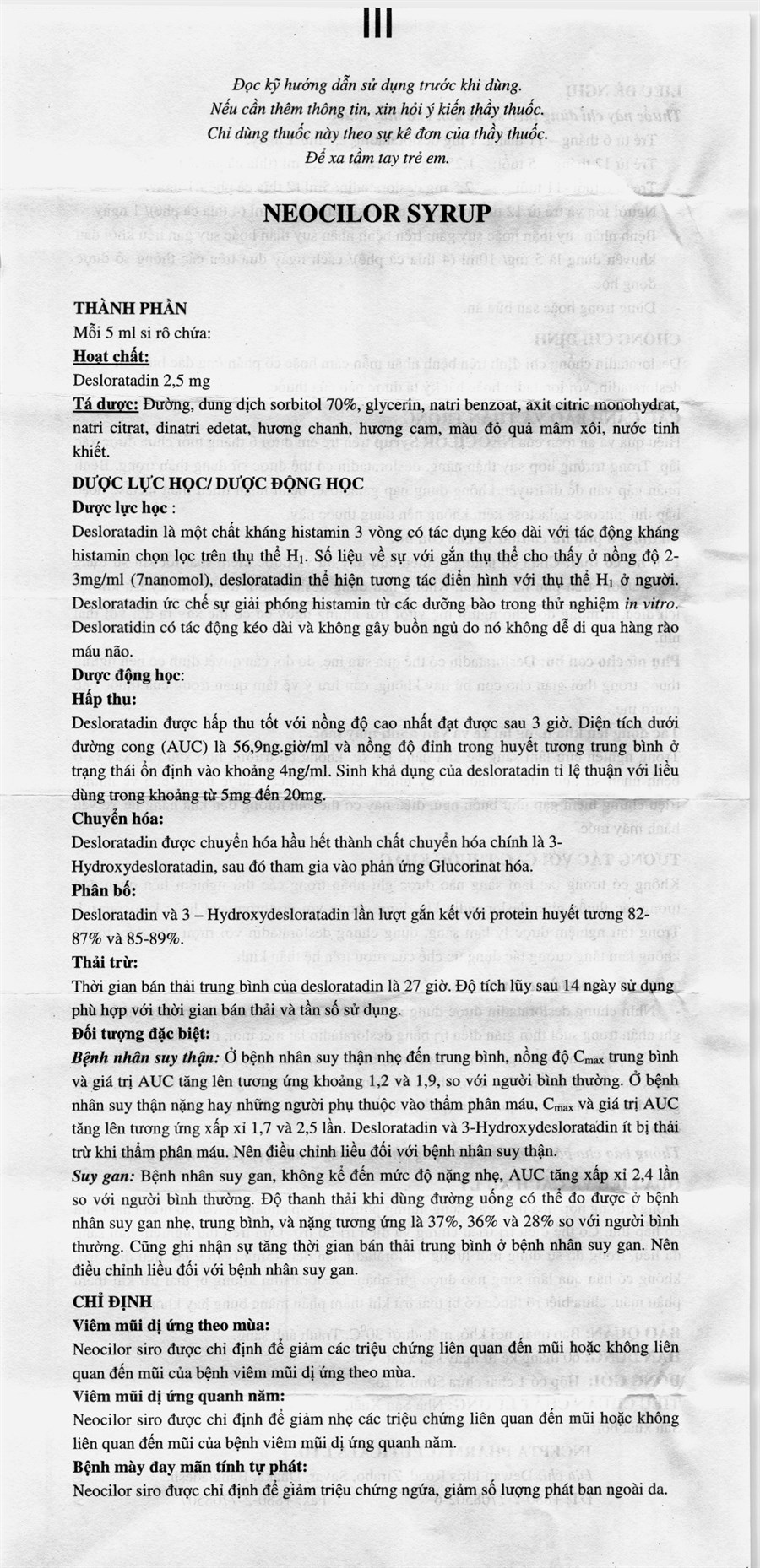 Siro Neocilor chai 50ml-Nhà thuốc An Khang