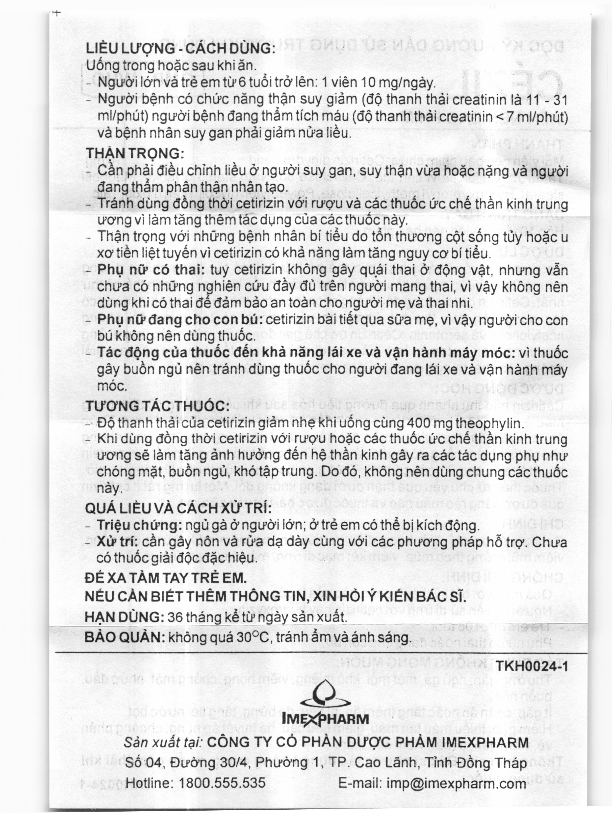 Thuốc Cezil 10mg hộp 100 viên-Nhà thuốc An Khang