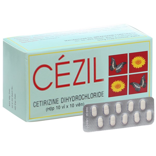 Cézil 10mg trị viêm mũi dị ứng, mày đay (10 vỉ x 10 viên) - 10/2024 ...