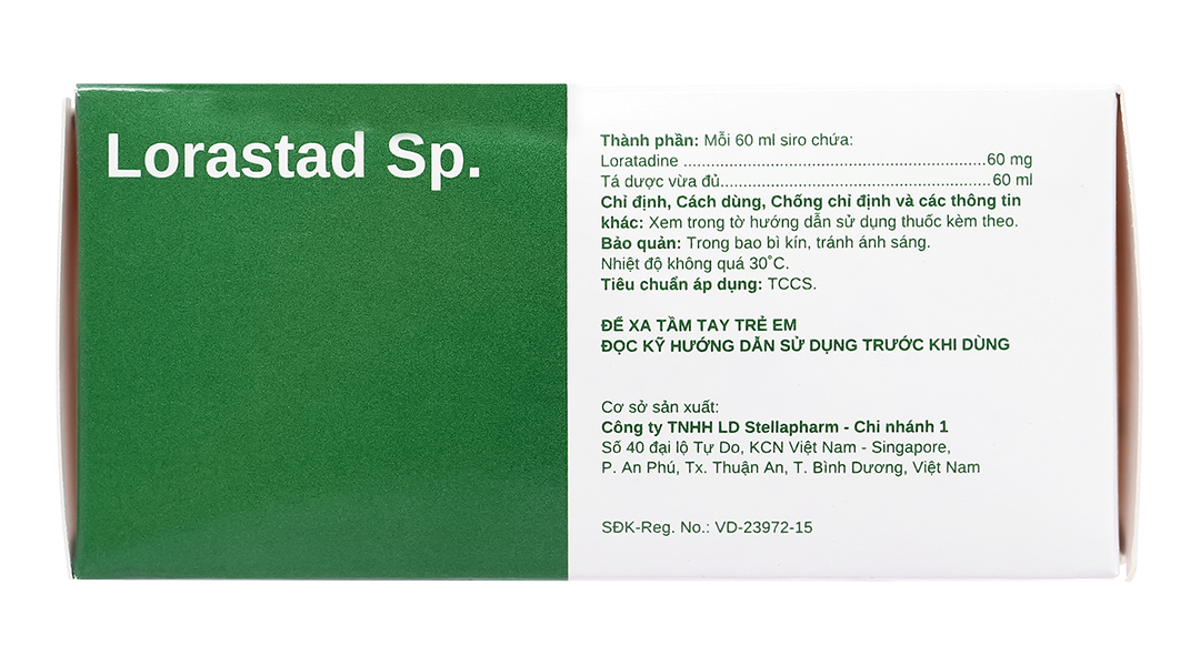 Siro Lorastad Sp. giảm triệu chứng viêm mũi và mề đay mạn tính chai ...