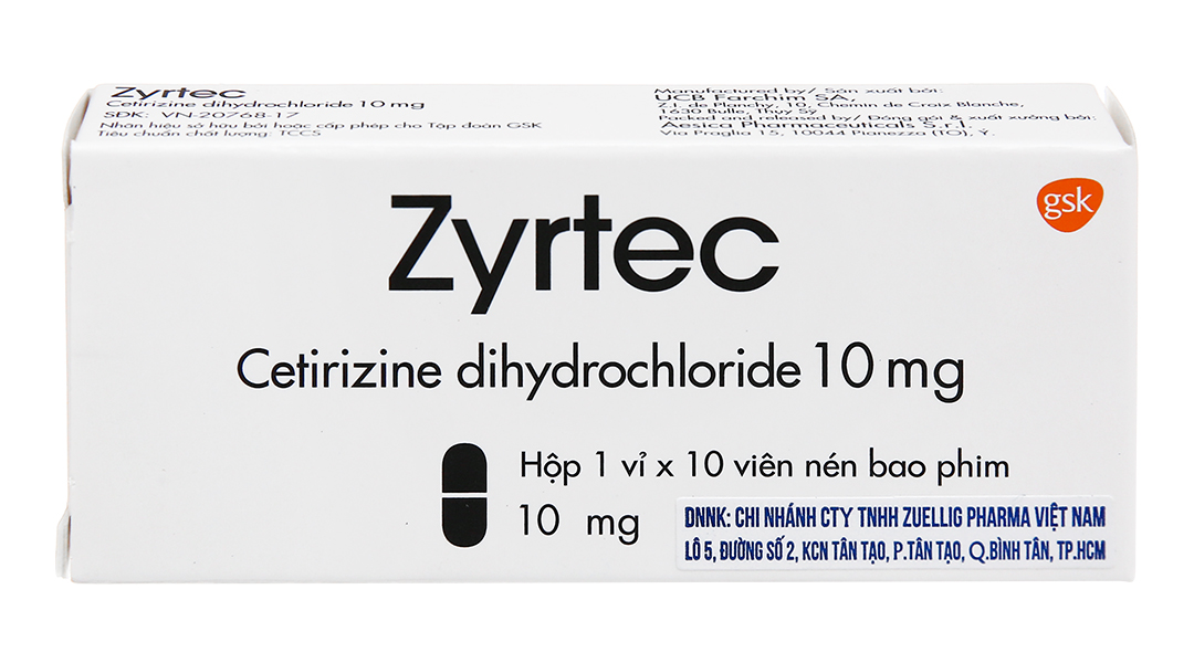 Thuốc Zyrtec 10mg hộp 10 viên-Nhà thuốc An Khang