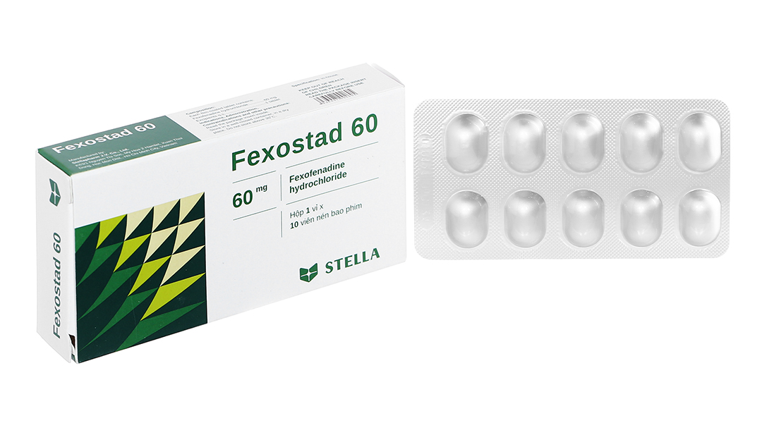 Fexostad 60 trị triệu chứng viêm mũi dị ứng, mày đay (1 vỉ x 10 viên ...